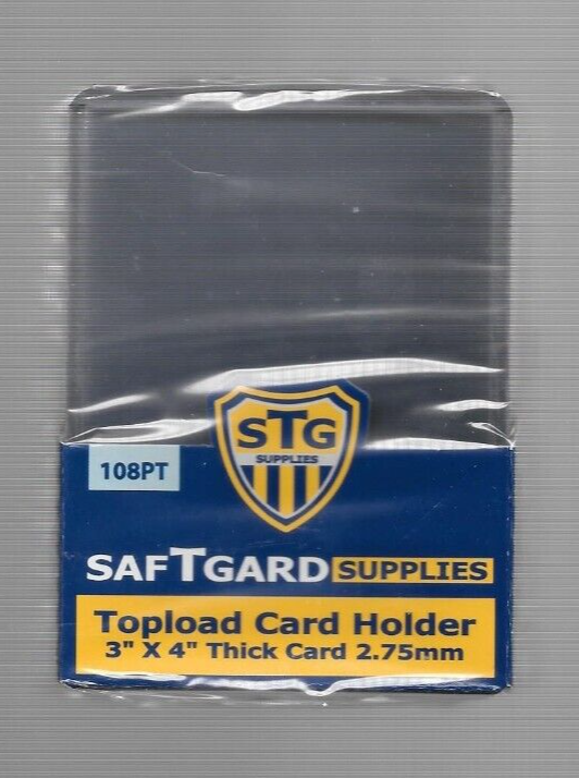 10 THICK CARD 2.75MM TOP LOAD CARD HOLDERS 108 PT MEMORABILIA GAME USED ...
