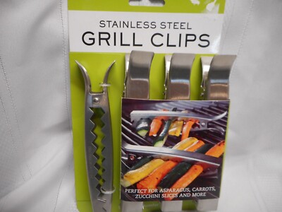 BBQ Food Grill Clips Barbecue Clips Stainless Steel Outdoor Grilling ...