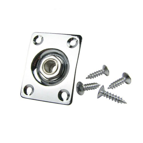 Electric Guitar Rectangle Jack Plate Chrome Silver Socket Output for ...