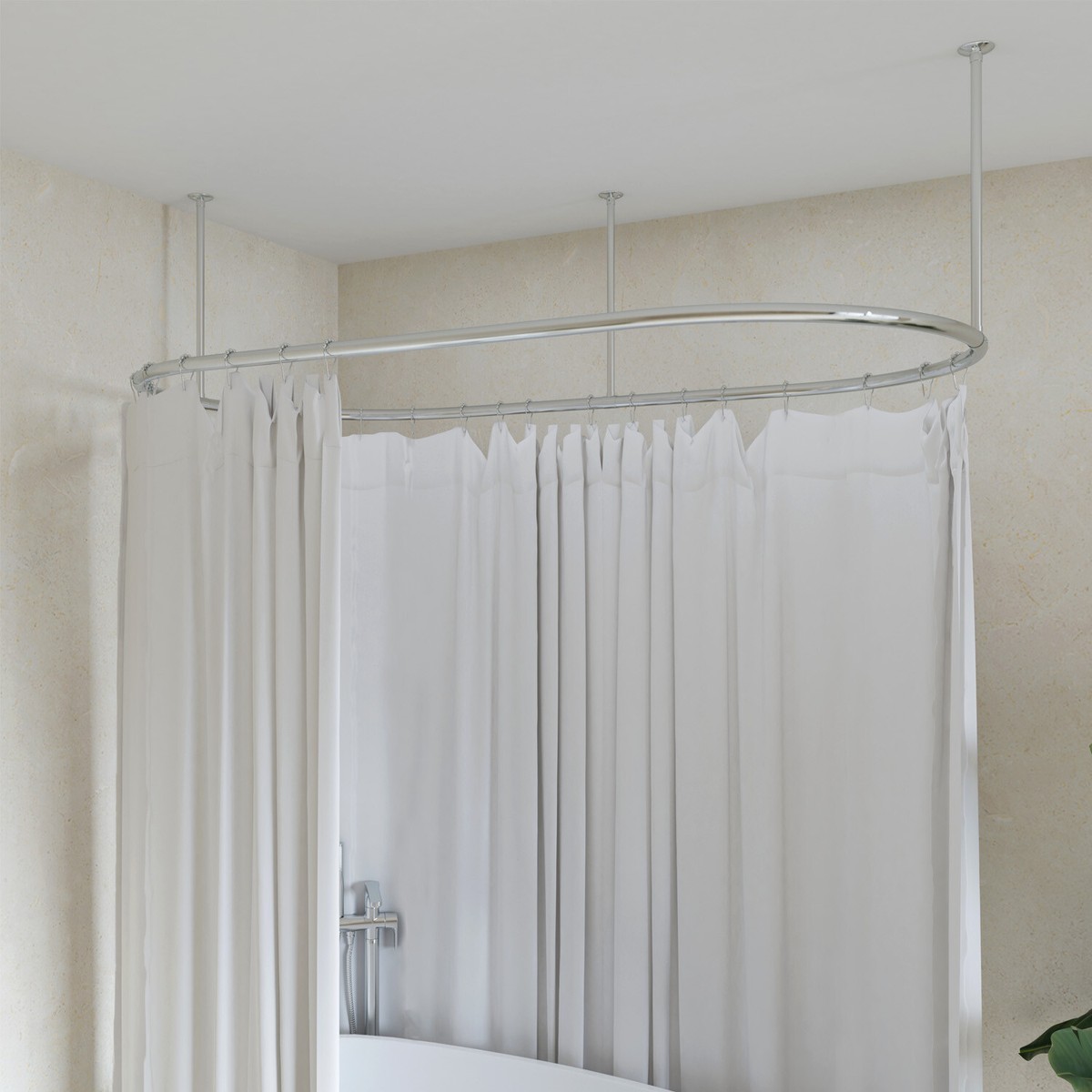 Ceiling Mounted Oval Shower Curtain Rail | Shelly Lighting