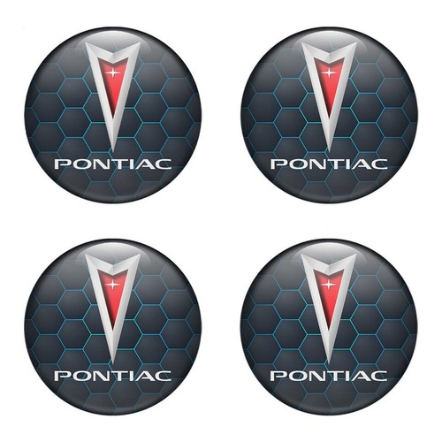 4x Pontiac Emblem Silicone Self-Adhesive Sticker Badge Wheel Cap Decal ...