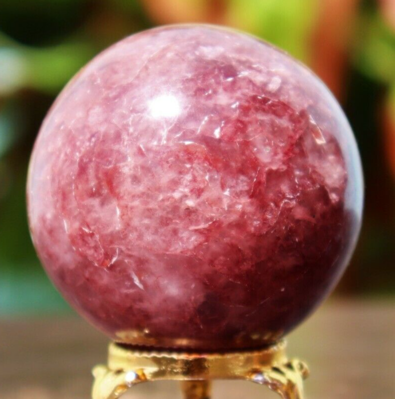 55MM Pink Strawberry Quartz Crystal Healing Energy Spiritual Gemstone ...