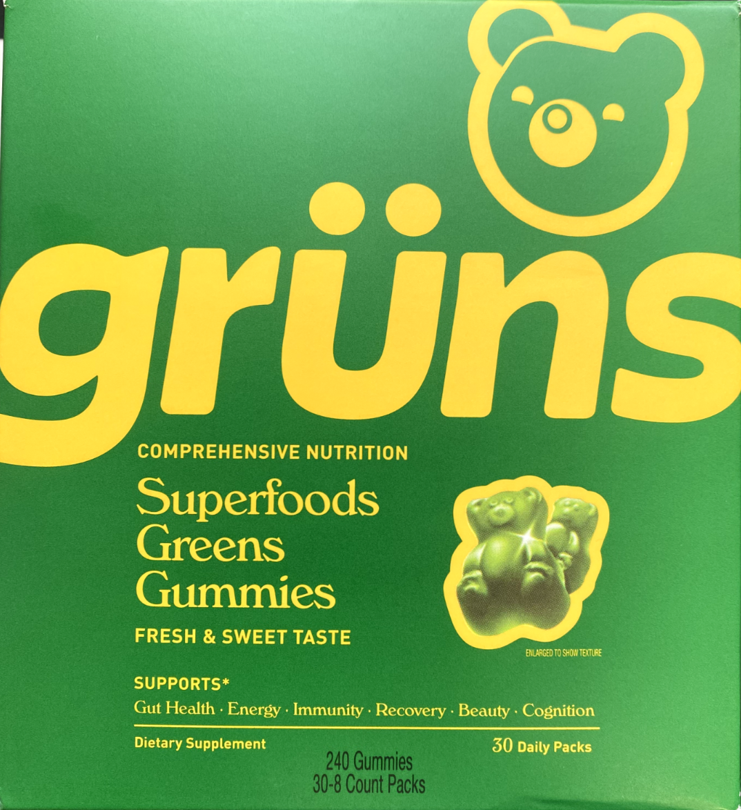 Gruns low sugar - SuperFoods Greens Gummies, Sweet Taste - 240 Gummies ...