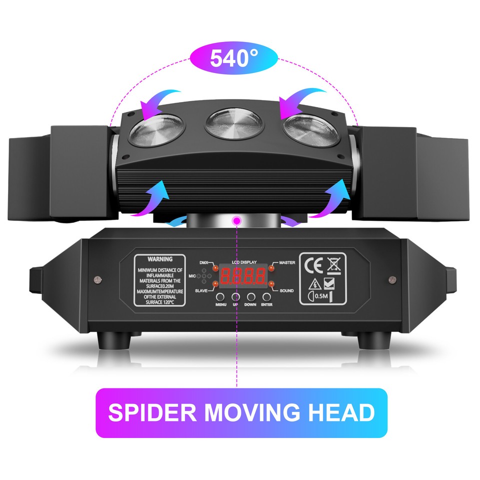 240W Spider Laser Moving Head Light RGB 9 LED DMX Stage DJ Disco Beam ...