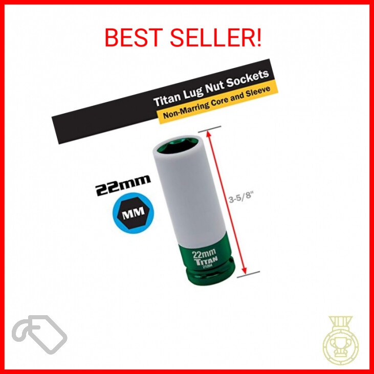 Titan 21094 1/2-Inch Drive x 22mm Non-marring Impact Deep Lug Nut ...