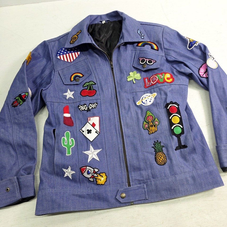 Rocketman Taron Egerton Elton John Rockstar Patches Blue Denim Jacket ...