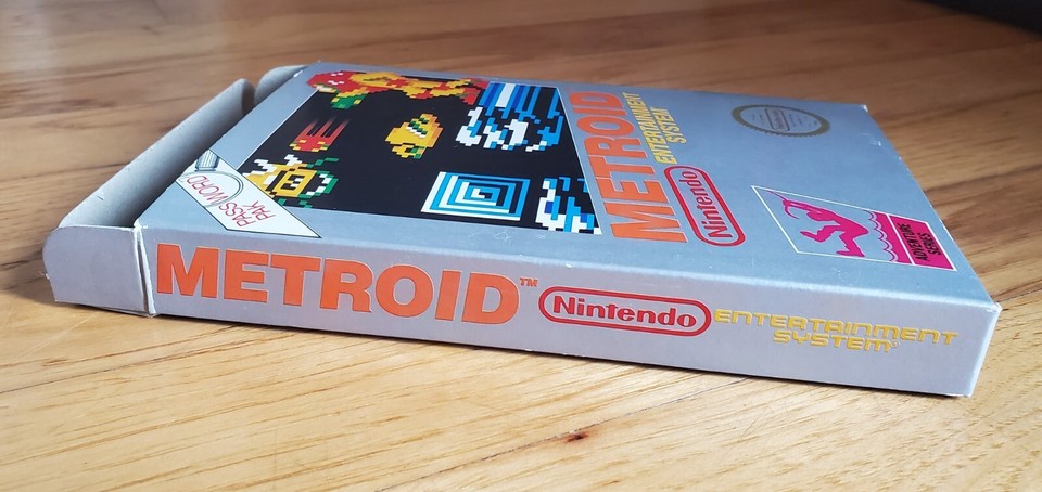 Metroid Nintendo NES Game Hang Tab Complete CIB Five 5 Screw Box Poster ...