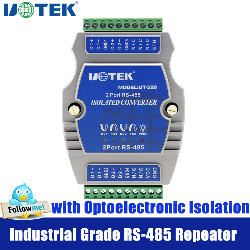 Industrial RS485 2 Ports Repeater with Optoelectronic Isolation Surge ...