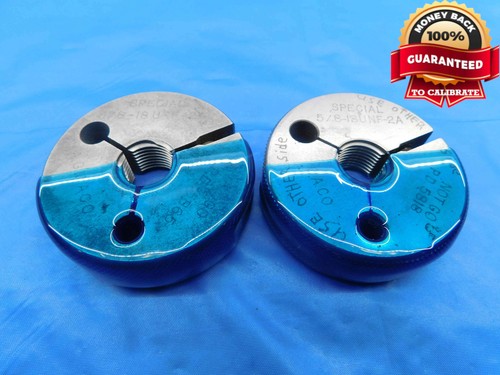 5/8 18 UNF 2A SPECIAL THREAD RING GAGES .625 GO NO GO P.D.'S = .5865 ...