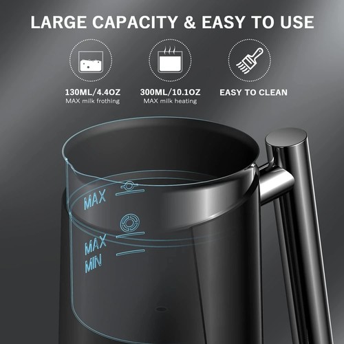 HadinEEon Electric Milk Frother, 3-in-1 Automatic Milk Frother Foam ...