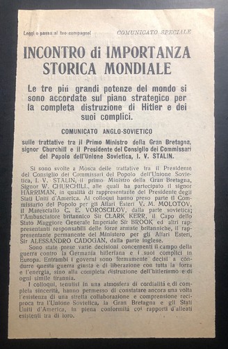 Original USSR WW2 Surrender Leaflet Dropped on Italian Troops Historic ...