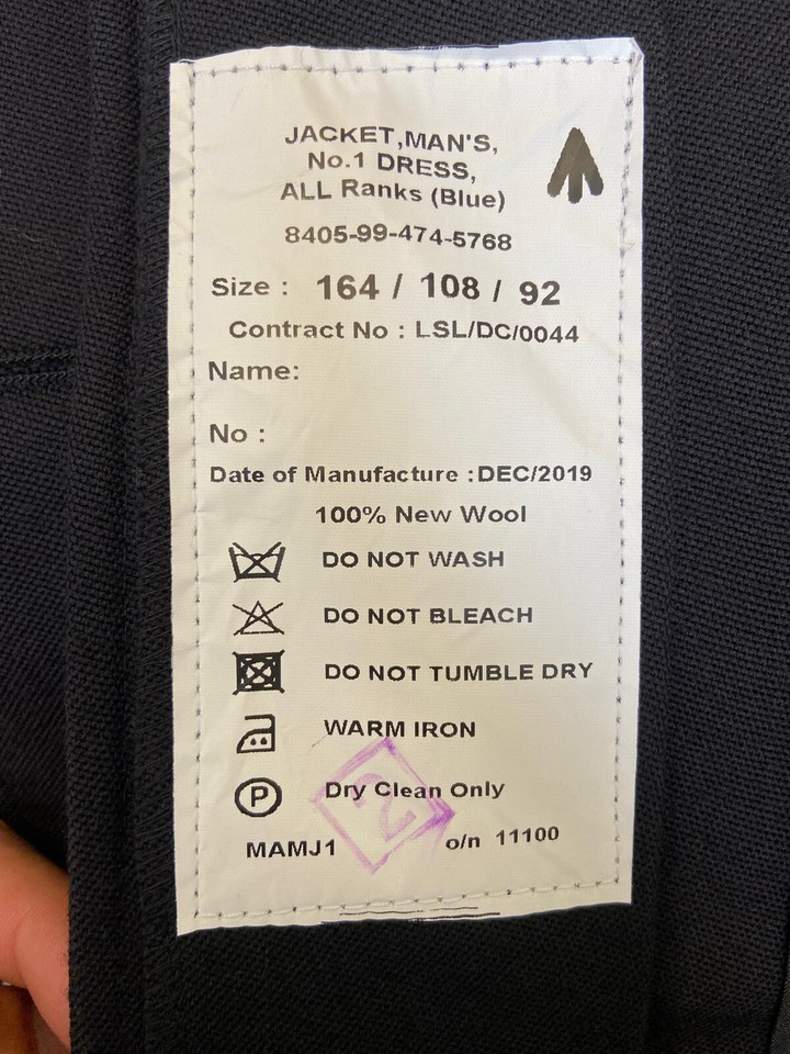 No1 Dress Jacket All Ranks Blues British Army Issue With Belt Size ...