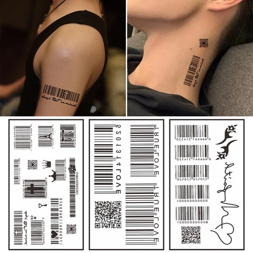 Water Transfer Barcode Waterproof Temporary Tattoo Sticker Body Art ...