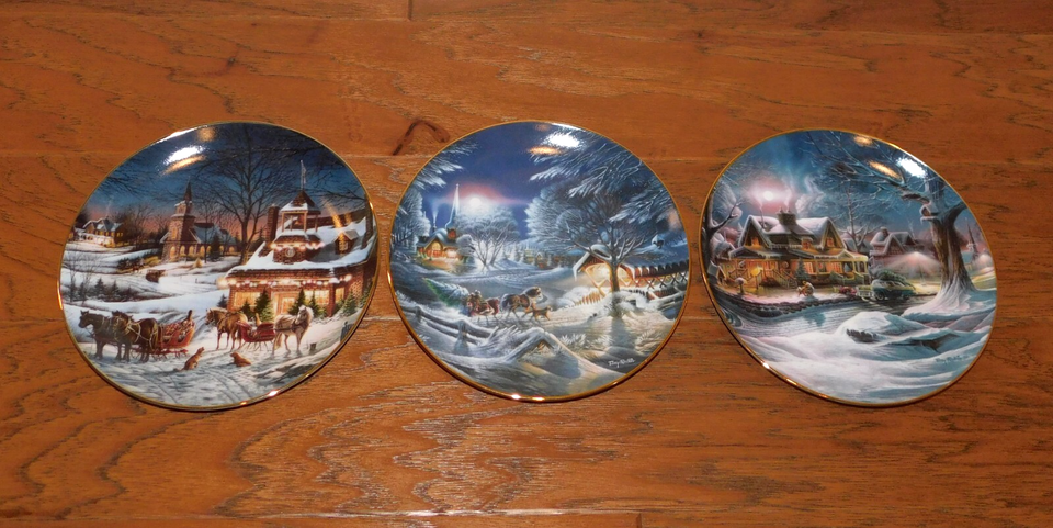 VNTG Terry Redlin Annual Christmas Series Plate LOT 3 Collector Hadley ...