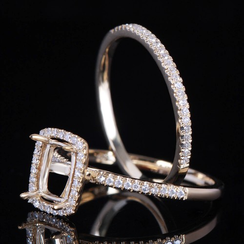5x7mm Cushion 10k Yellow Gold Semi Mount Setting Engagement Wedding ...