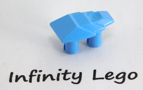 6 LEGO Technic Medium Blue Connector 1x2 with 2 Pins Stepped Wedge ...