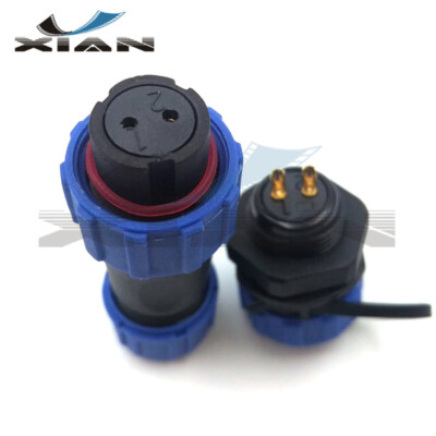 SP13 2Pin IP67 Electrical Waterproof 2 Wire Connector Power Cable Plug ...