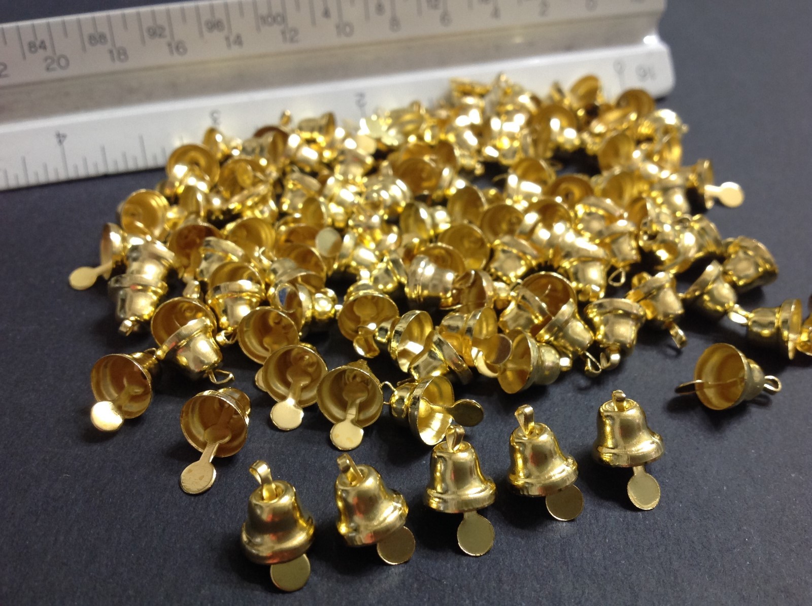50 pieces Gold Metal Craft Christmas Bells Supplies 8mm | eBay
