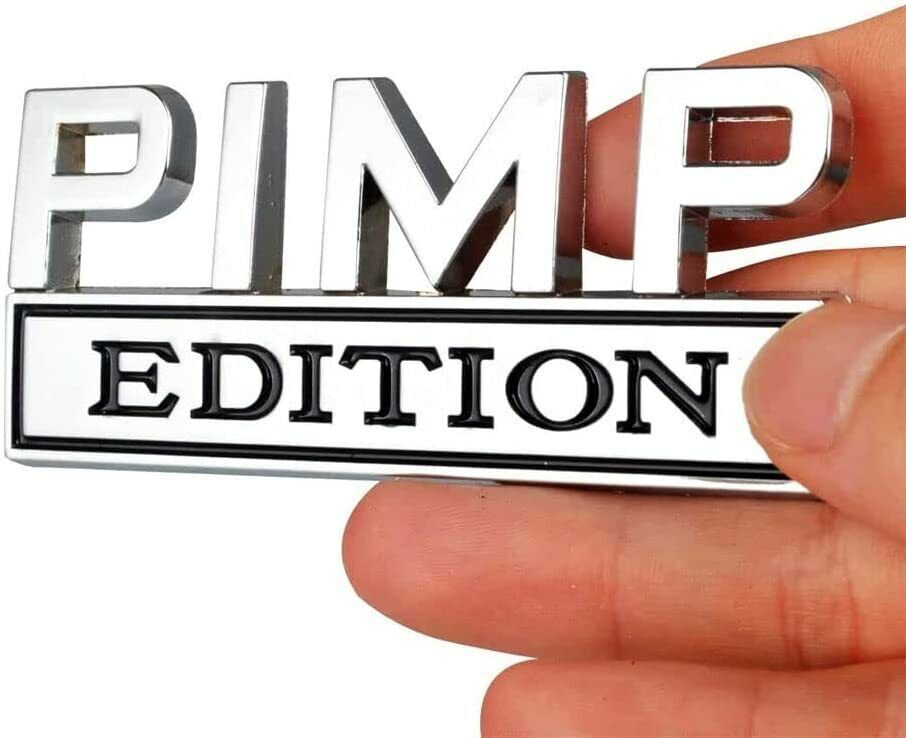 NEW 2pcs 3D PIMP EDITION Emblem Badges fit Chevy Honda Toyota Ford Car ...