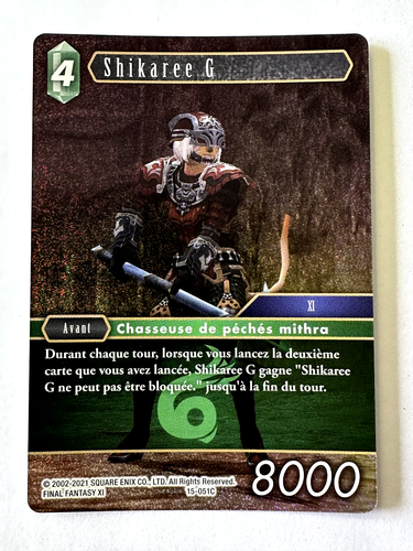 Carte Final Fantasy - FFTCG - Shikaree G - Foil / Holo - 15-051C | eBay