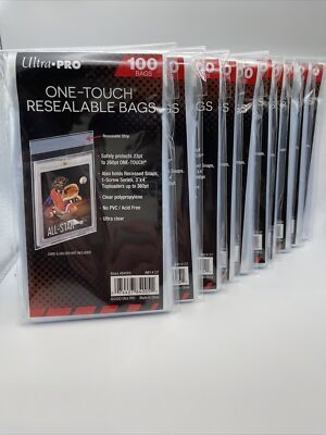 Ultra Pro One-Touch Resealable Bags 10 Packs of 100, 1000 Total Bags | eBay
