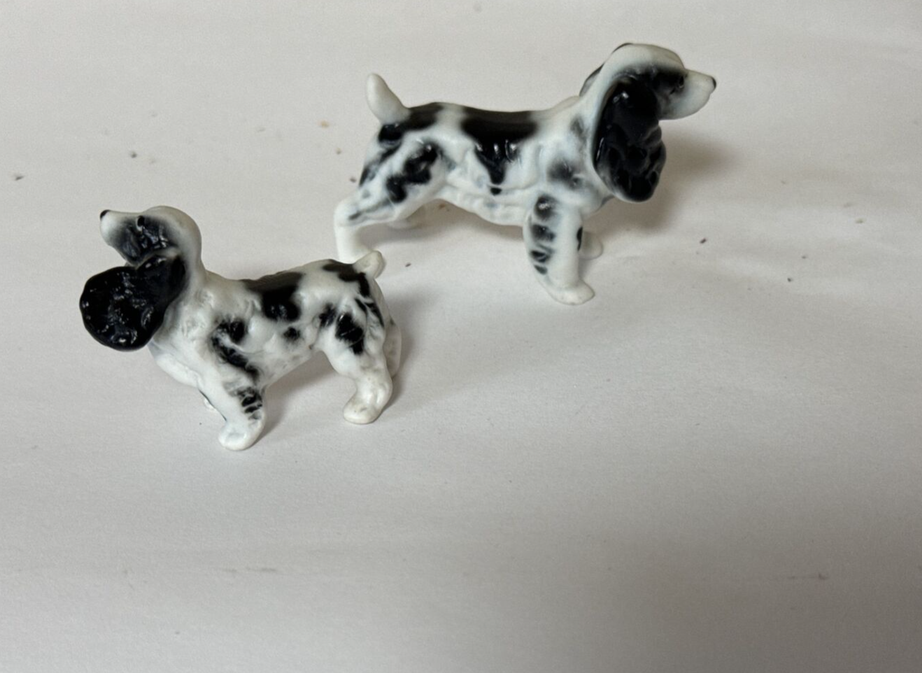 English Setter miniature bone china Figurines Vintage Black & White ...