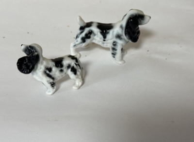 English Setter miniature bone china Figurines Vintage Black & White ...