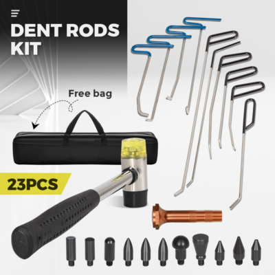 23pcs PDR Tools Push Rods Spring Kit Paintless Dent Repair Hail Removal ...