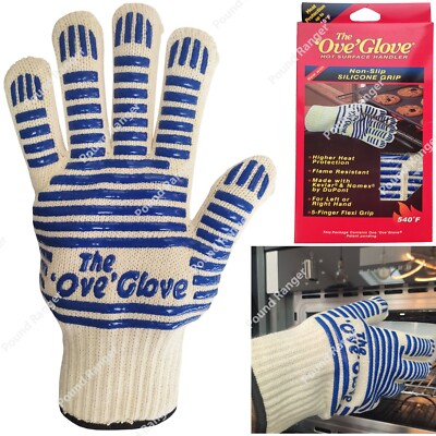 Single/Pair Kitchen BBQ Oven Gloves Heat Proof Silicon Handler Mitts ...
