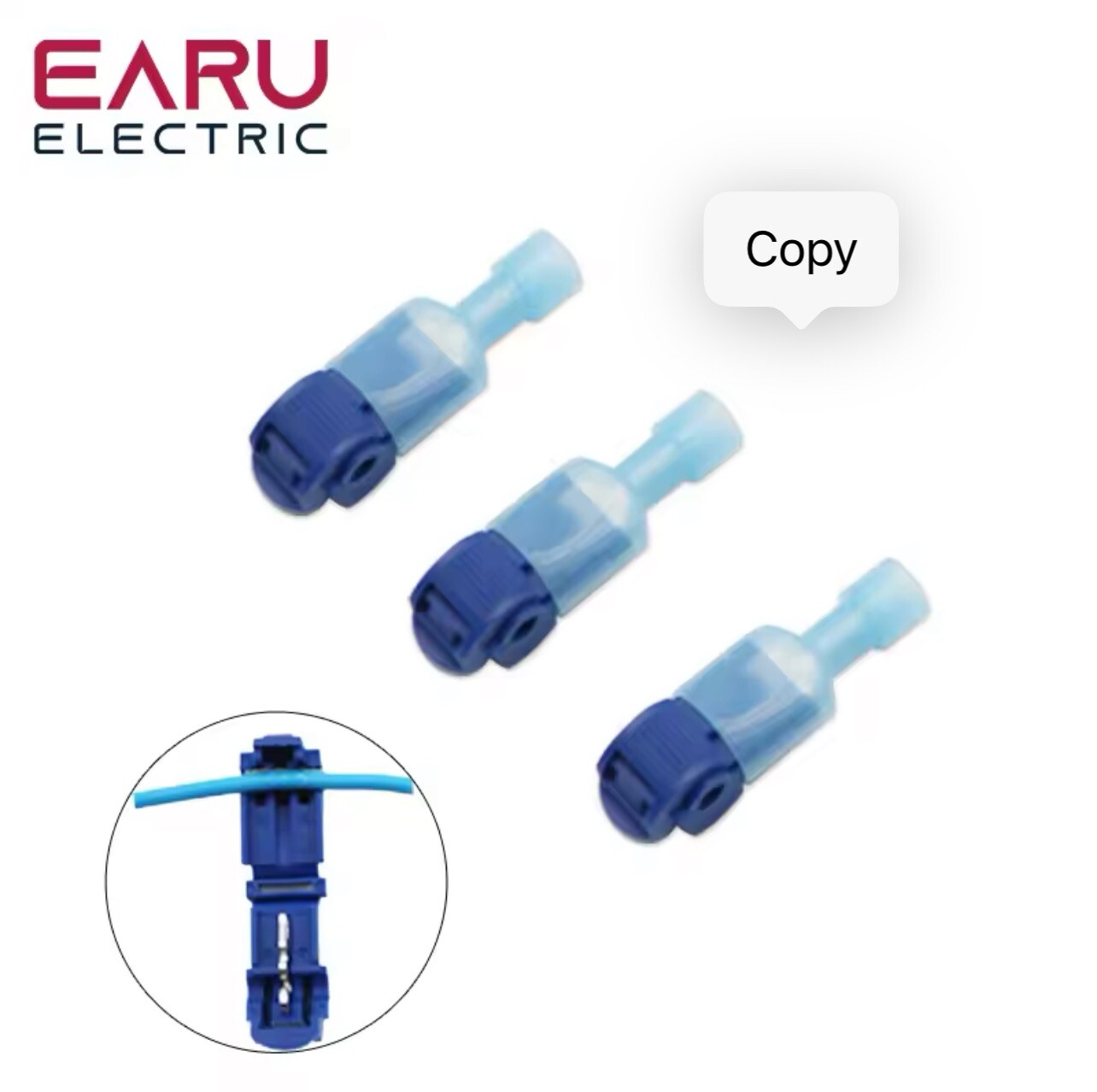 20 Blue Quick Splice Scotch Lock T Tap Wire Crimp Cable Terminals ...