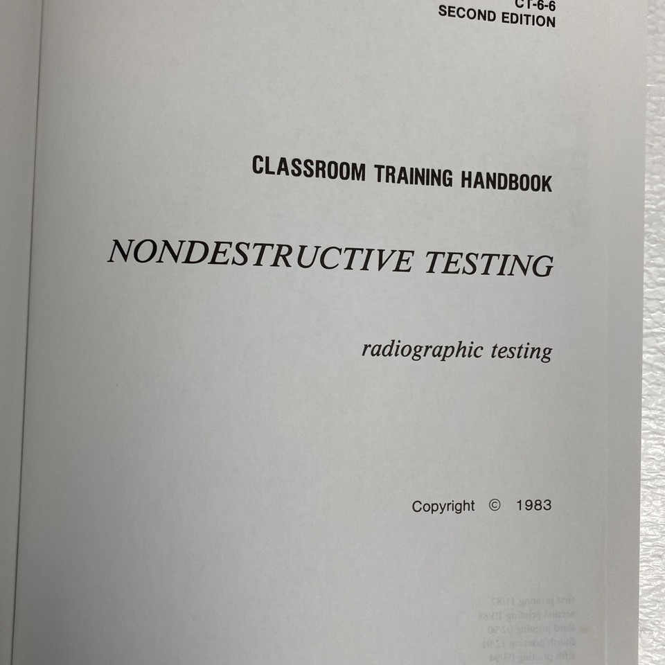 Nondestructive Testing -Classroom Training Handbook -radiographic ...