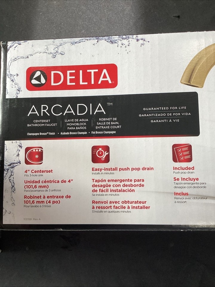 Delta Bathroom Faucet Champagne Bronze Arcadia 25892LF-CZ 195205140900 ...