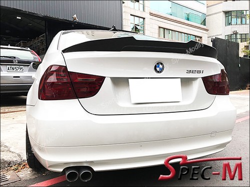PS Style Carbon Fiber Trunk Tail Spoiler Fit E90 M3 320i 328i 335i 4Dr ...
