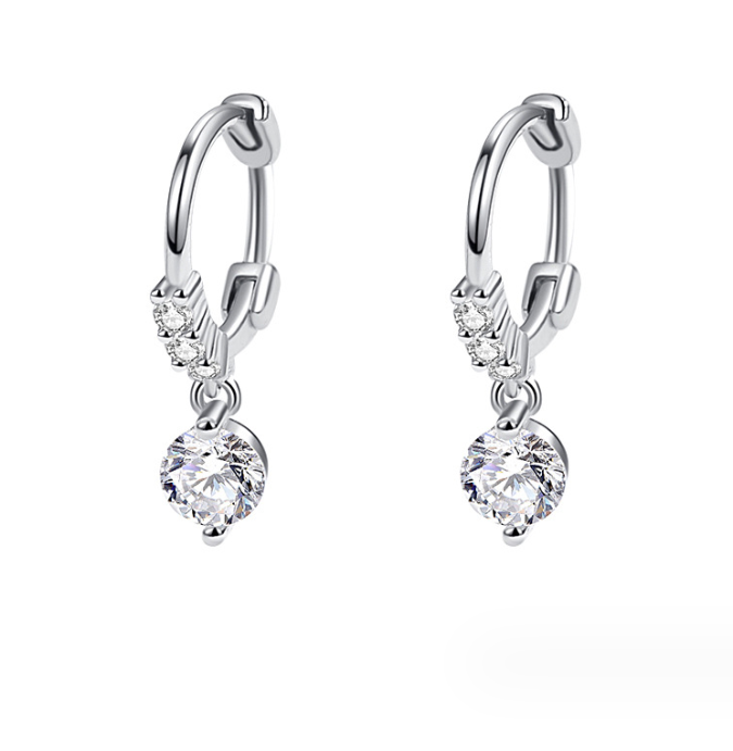 Women Girl Sterling Silver Plated Tiny Hoop Huggie Earrings 8mm Dangle ...