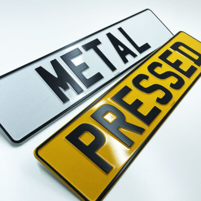 Pressed Aluminium Metal Registration Number Plates - FRONT or REAR or ...