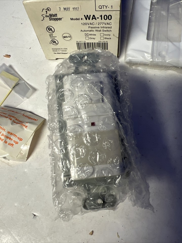 WattStopper WA-100 Passive Infrared Automatic Wall Switch 120/277VAC ...