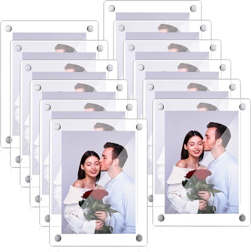 12 Pack Floating Acrylic Frame 5 x 7 Inches Clear Double Sided Picture ...