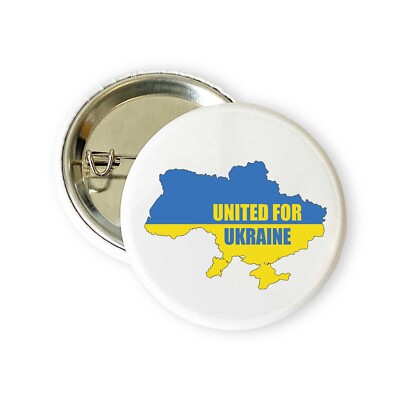 United with Ukraine Badge, Pin Button badge, united against war, Chest ...