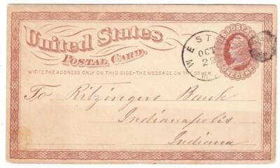 WESTON(Platte County)MISSOURI-OCT/22/1873-Sc#UX1 Postal Card-TO ...