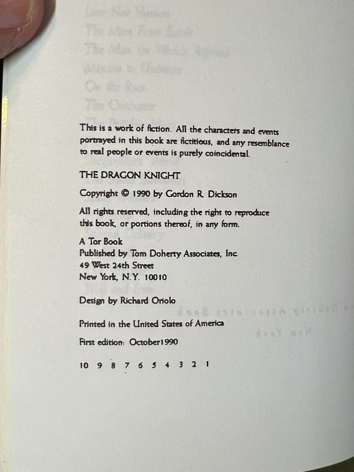 The Dragon Knight by Gordon R. Dickson ARC - Uncorrected Proof - First ...