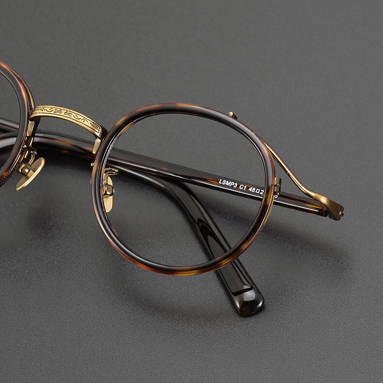 Japanese Round Eyeglass Frames Retro Hand Made Glasses Acetate+titanium ...