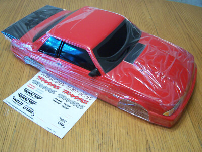 Fits Traxxas Drag Slash Mustang Red Painted Body w/ Wing Side Mirrors ...