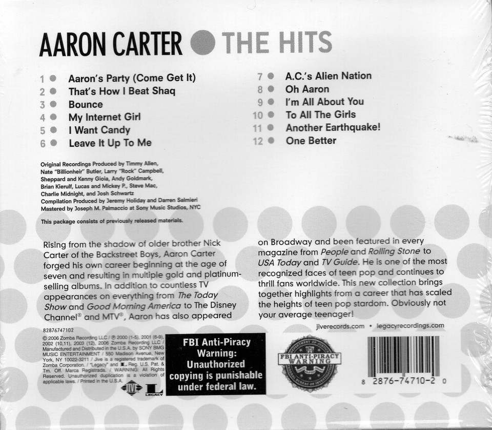 Aaron Carter - Come Get It: The Very Best Of Aaron Carter CD SEALED ...