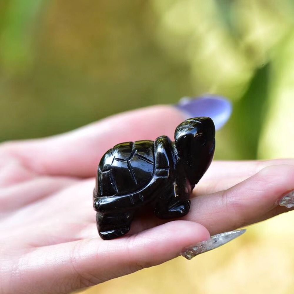 Black Obsidian Turtle Dragon Turtle Ornament Obsidian Feng Shui ...