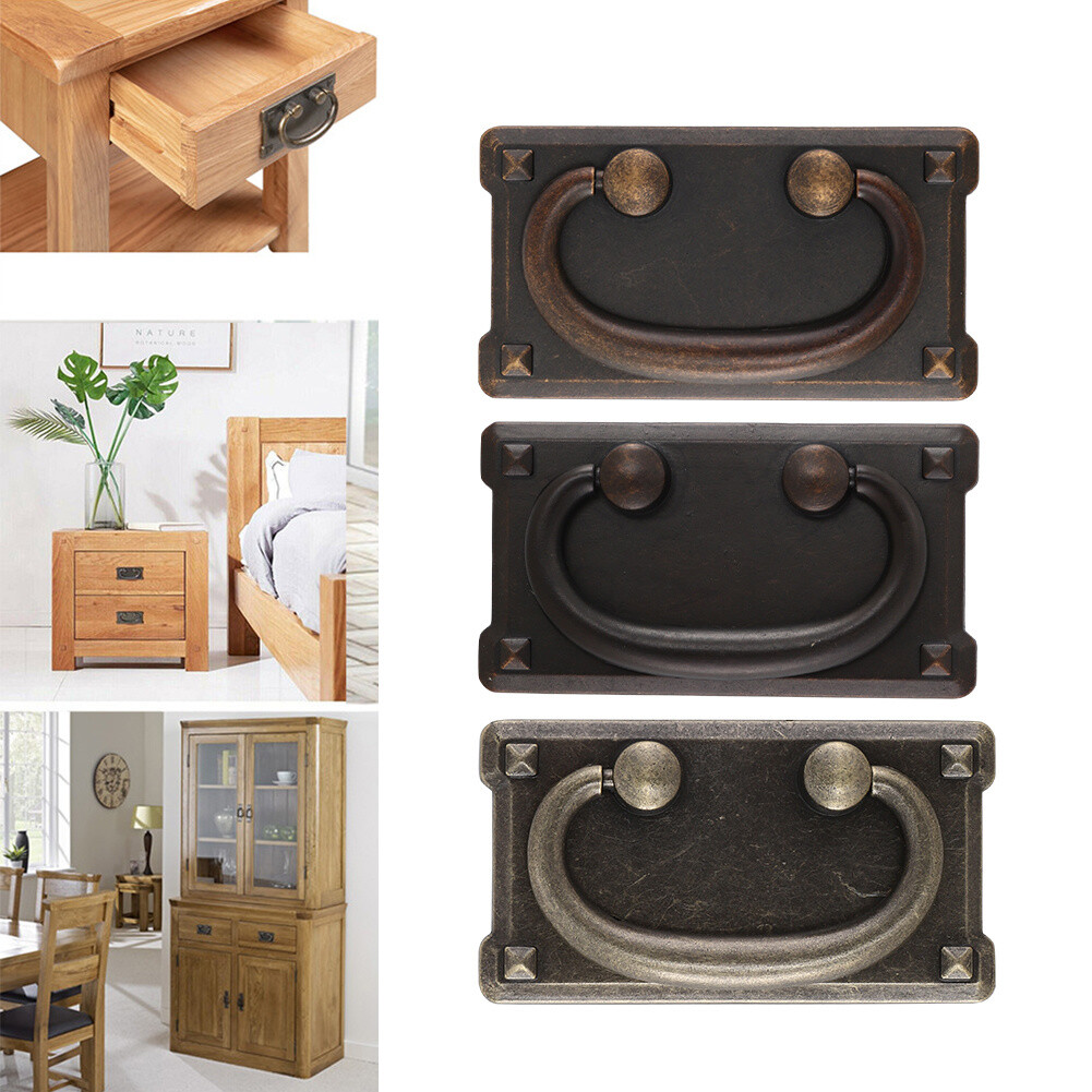 4/8Pcs Rustic Handle Oak Furniture Land Replacement Black Bronze ...