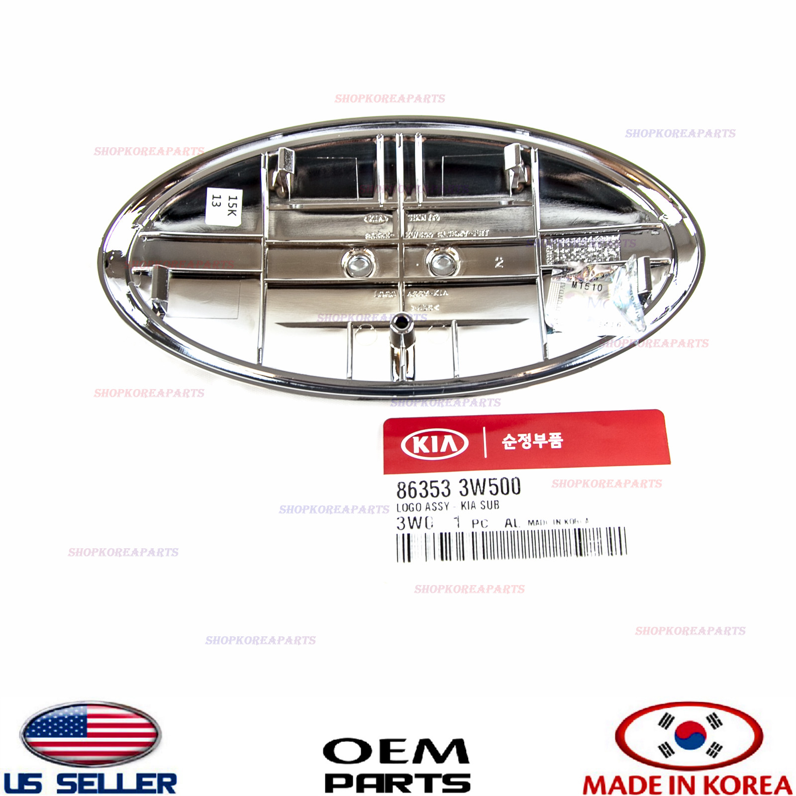 Genuine Front Grille Emblem Logo Mark Badge Ornament OEM KIA *See ...