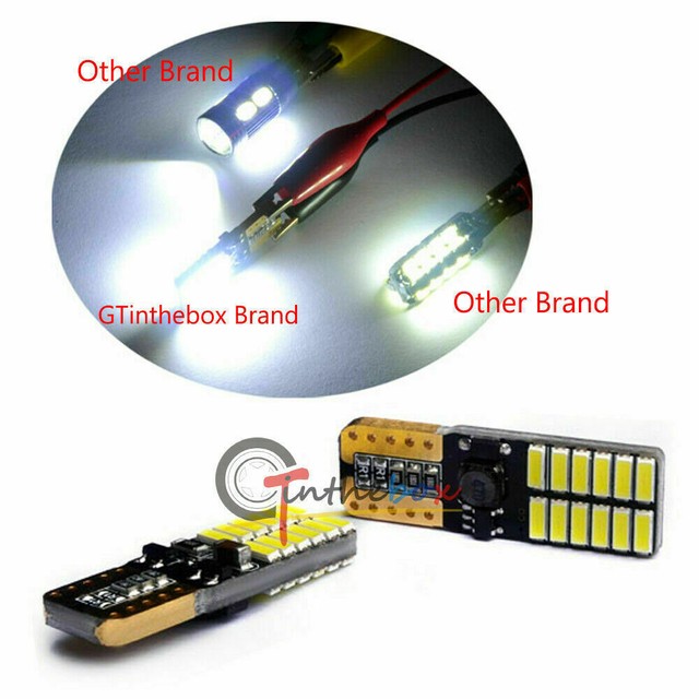 2pcs Can-bus Error Red T10 168 2825 194 LED Bulbs for License Plate ...