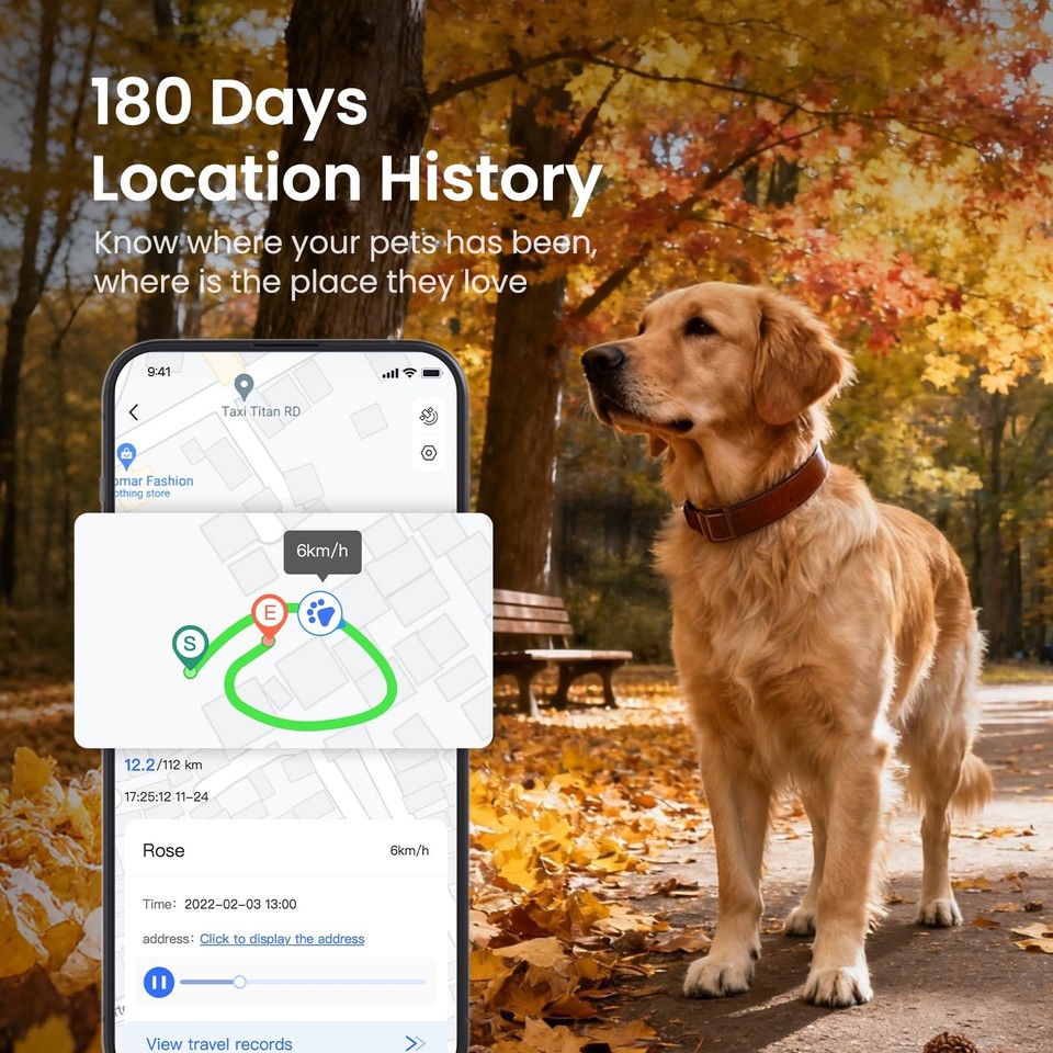 SEEWORLD Cat Tracker Mini GPS Pet Tracker for Dogs Cats Waterproof Real ...