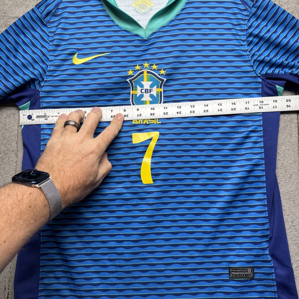 Brazil Away Jersey Vini Jr #7 Nike 2024 Copa America Men’s Medium ...