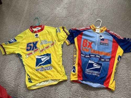 Rare 5x And 6x USPS medium Cycling Jerseys With Pins | eBay